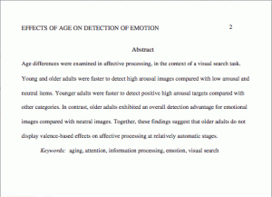 Apa Format Abstract Page